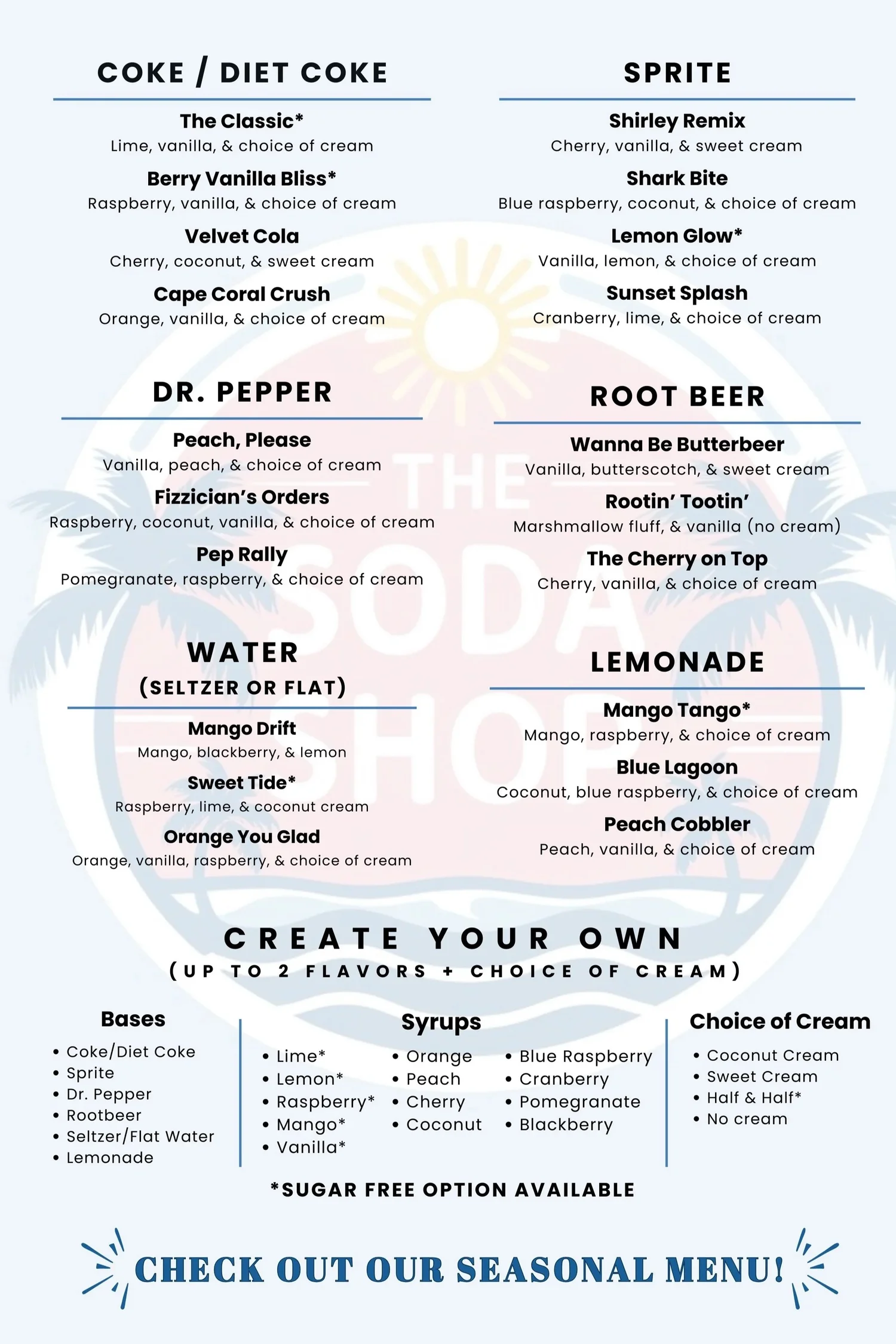 Our Menu — The Soda Shop SWFL