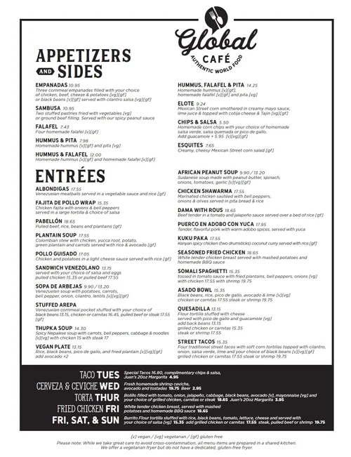 Menu — Global Café - Authentic World Food under one roof in Memphis, TN