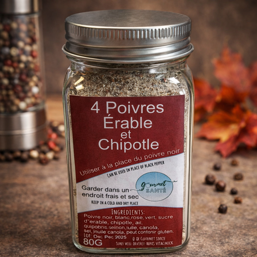 4 poivres érable et chipotle — O Gourmet Santé