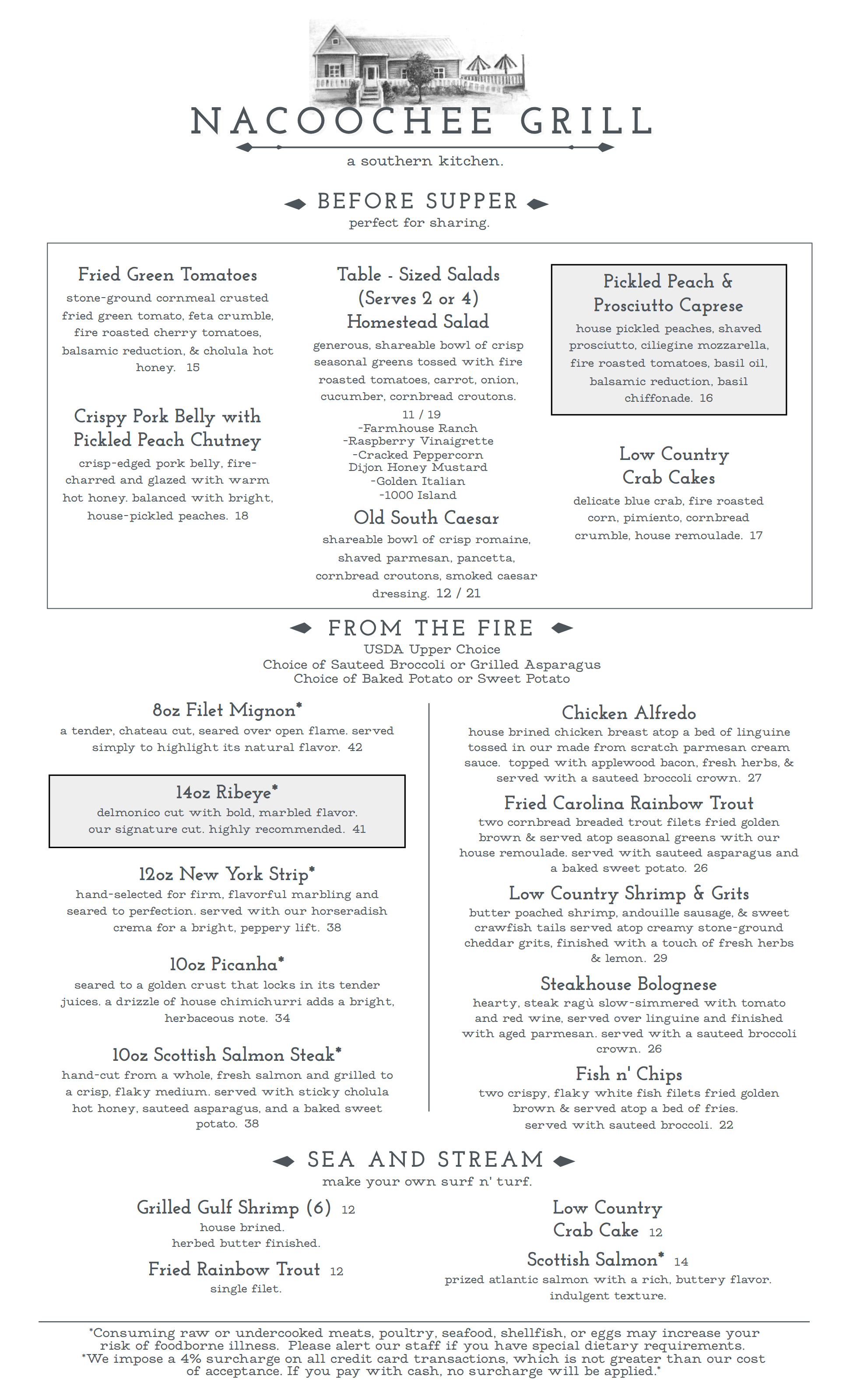 Menu — Nacoochee Grill