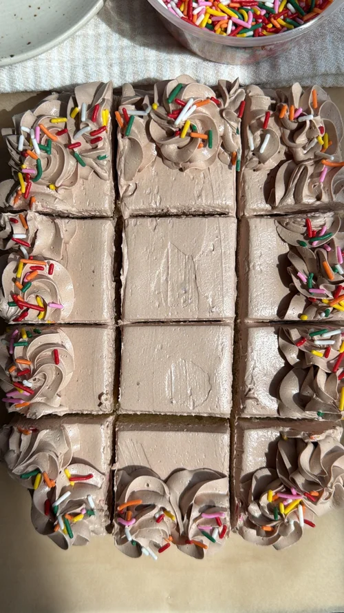 Chocolate Frosted Vanilla Cake — Mer's Good Eats