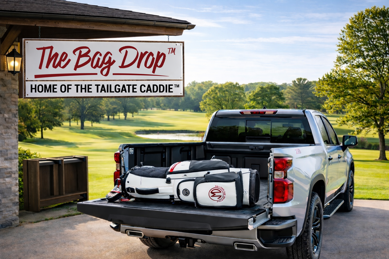 Truck Bed Golf Bag Holder | Tailgate Caddie by The Bag Drop