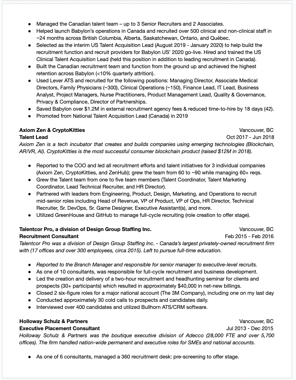 My Résumé — SAM STRUAN