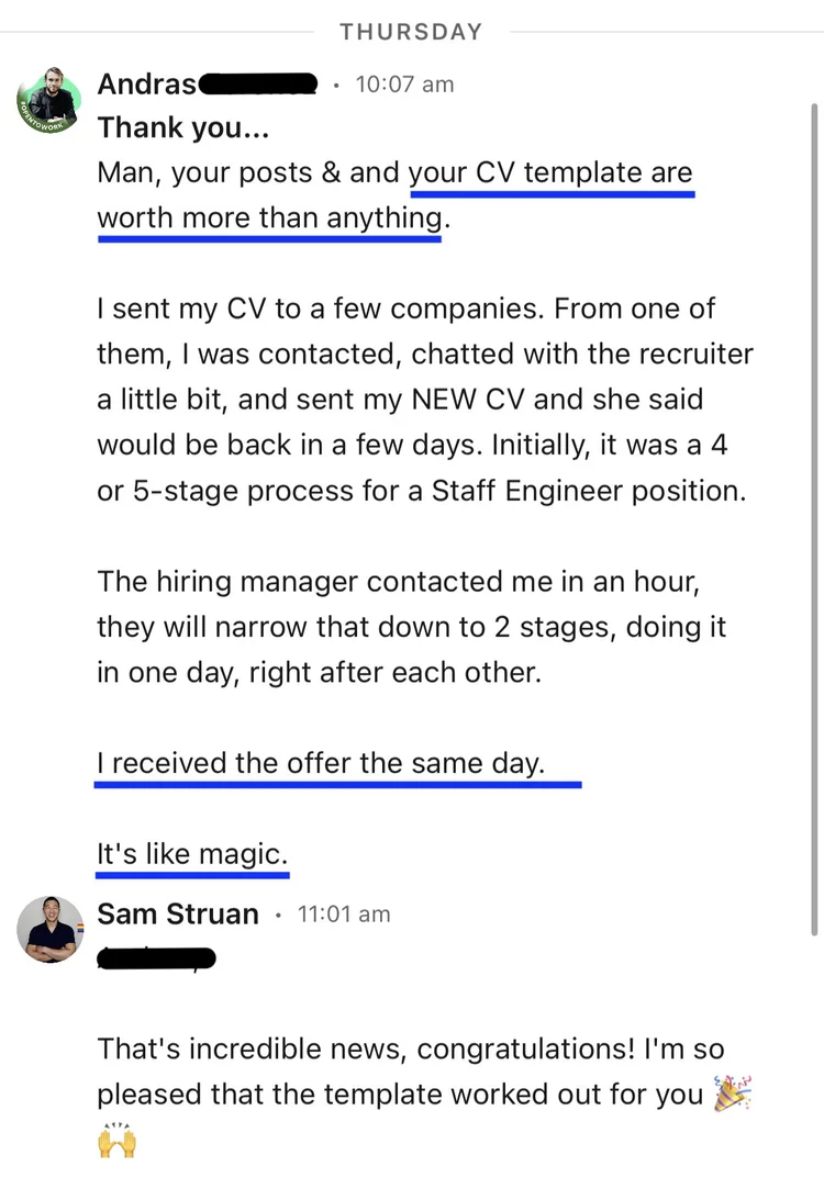 FREE Résumé Template — SAM STRUAN