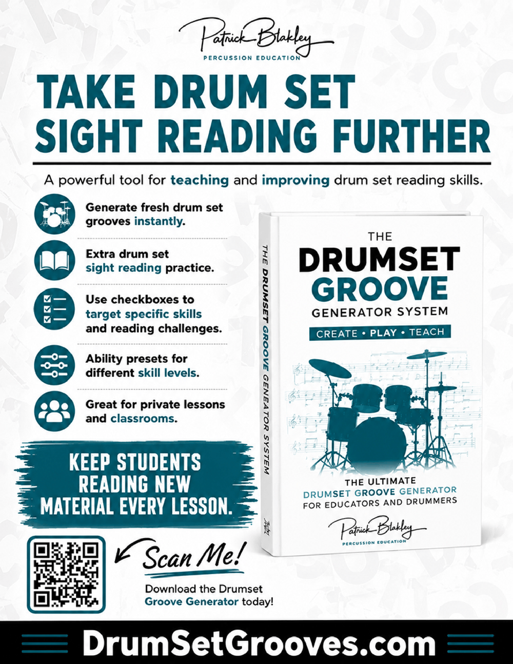 Free Snare Drum and Drum Set Sight Reading Booklet for Percussion ...