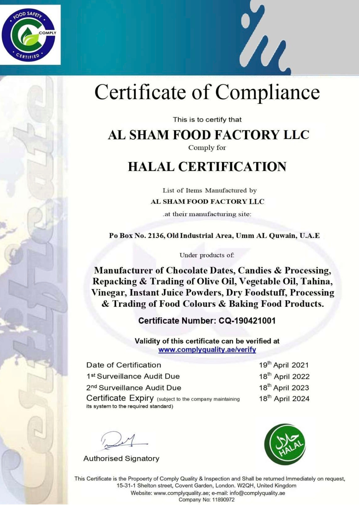 General 2 — Al Sham Food