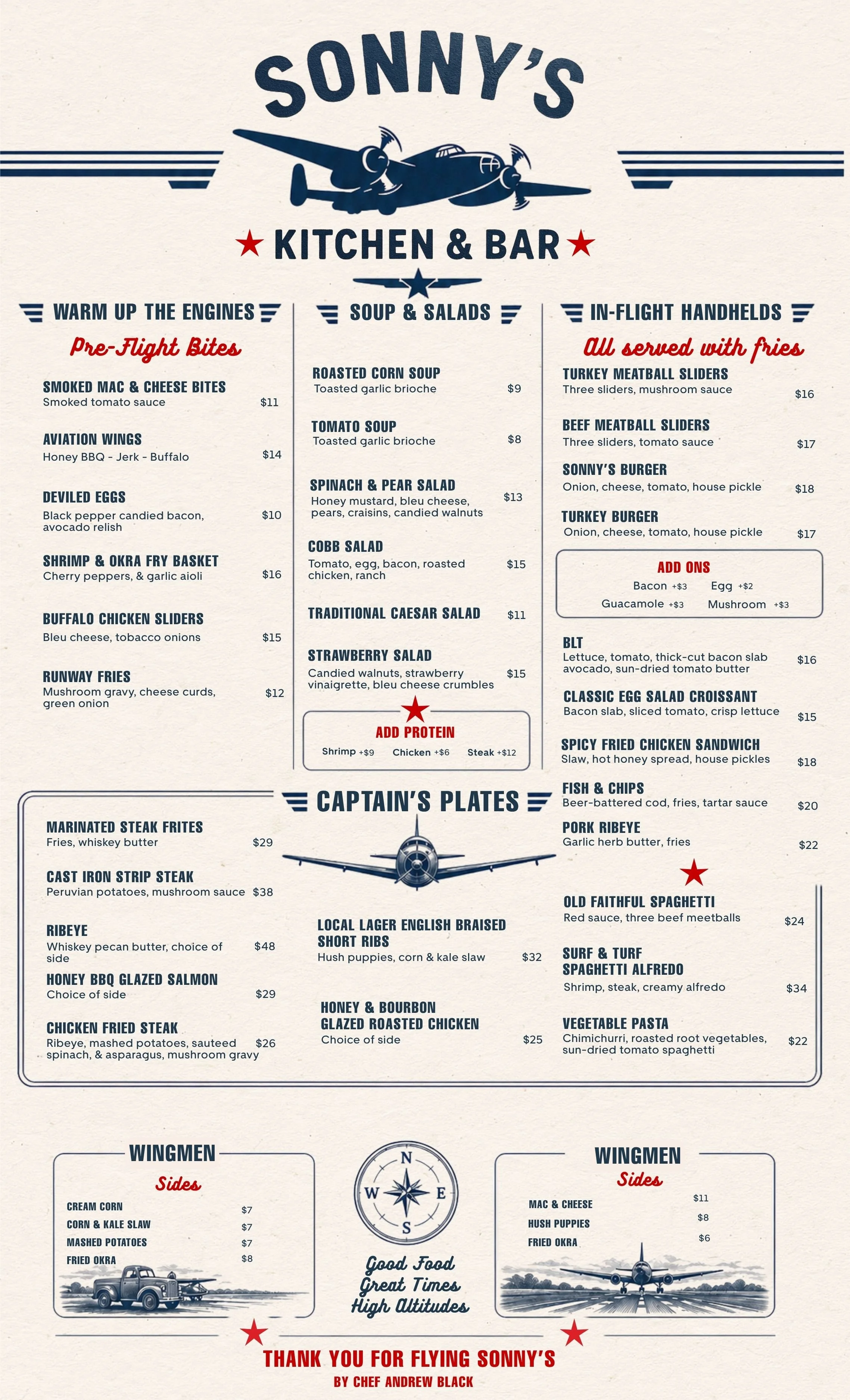 MENU — Sonny's Kitchen & Bar