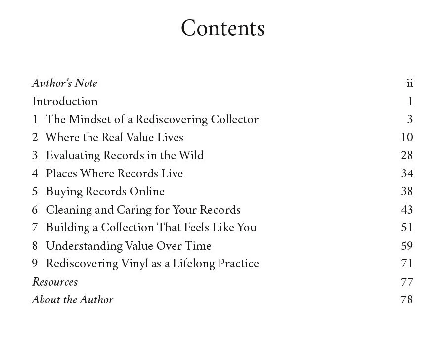 Book: Table of Contents | Discover Vinyl Insights – Dive Deep Now ...