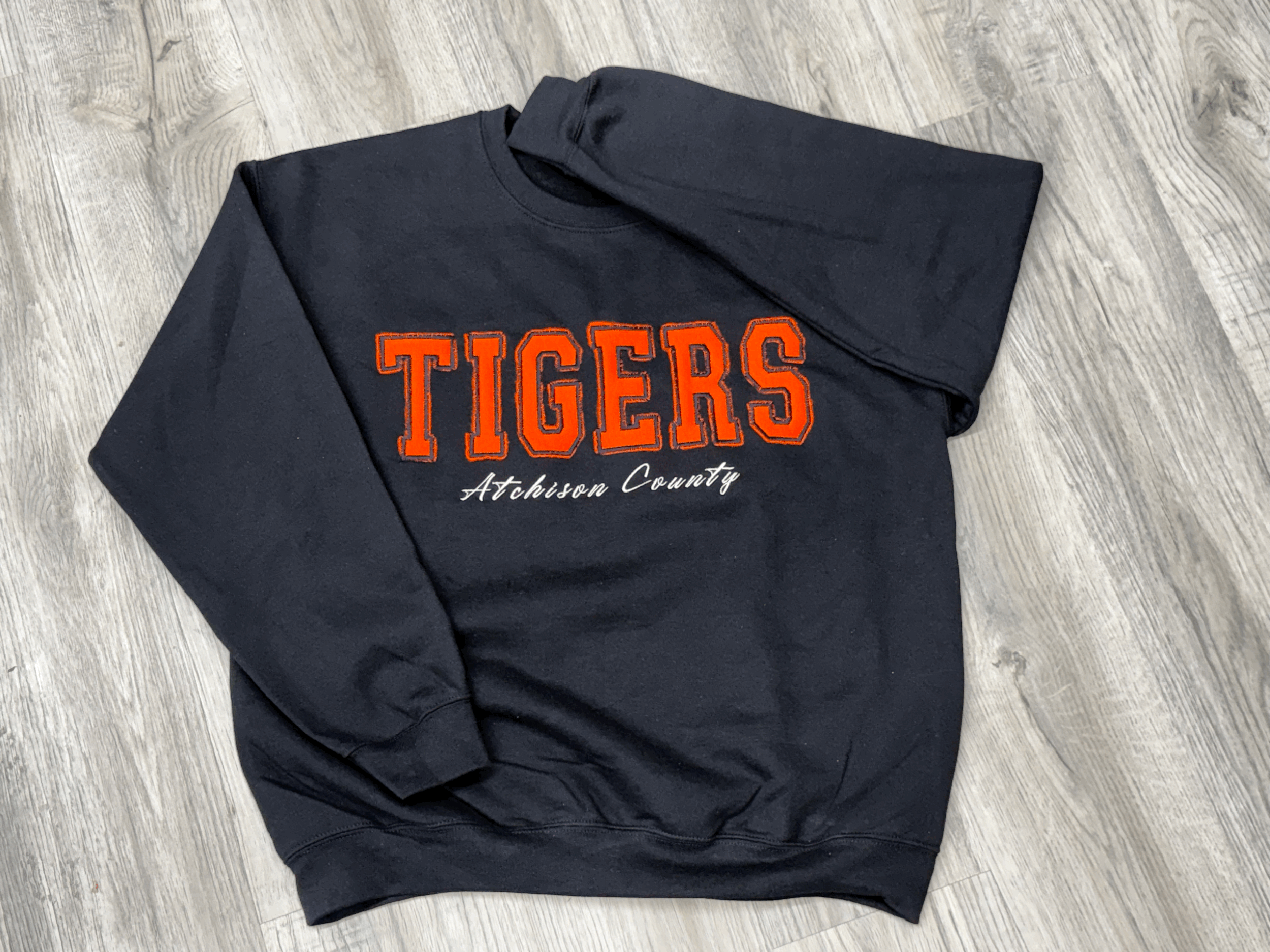 Roughed Out Tigers Atchison County Adult Gildan Crewneck — Cactus